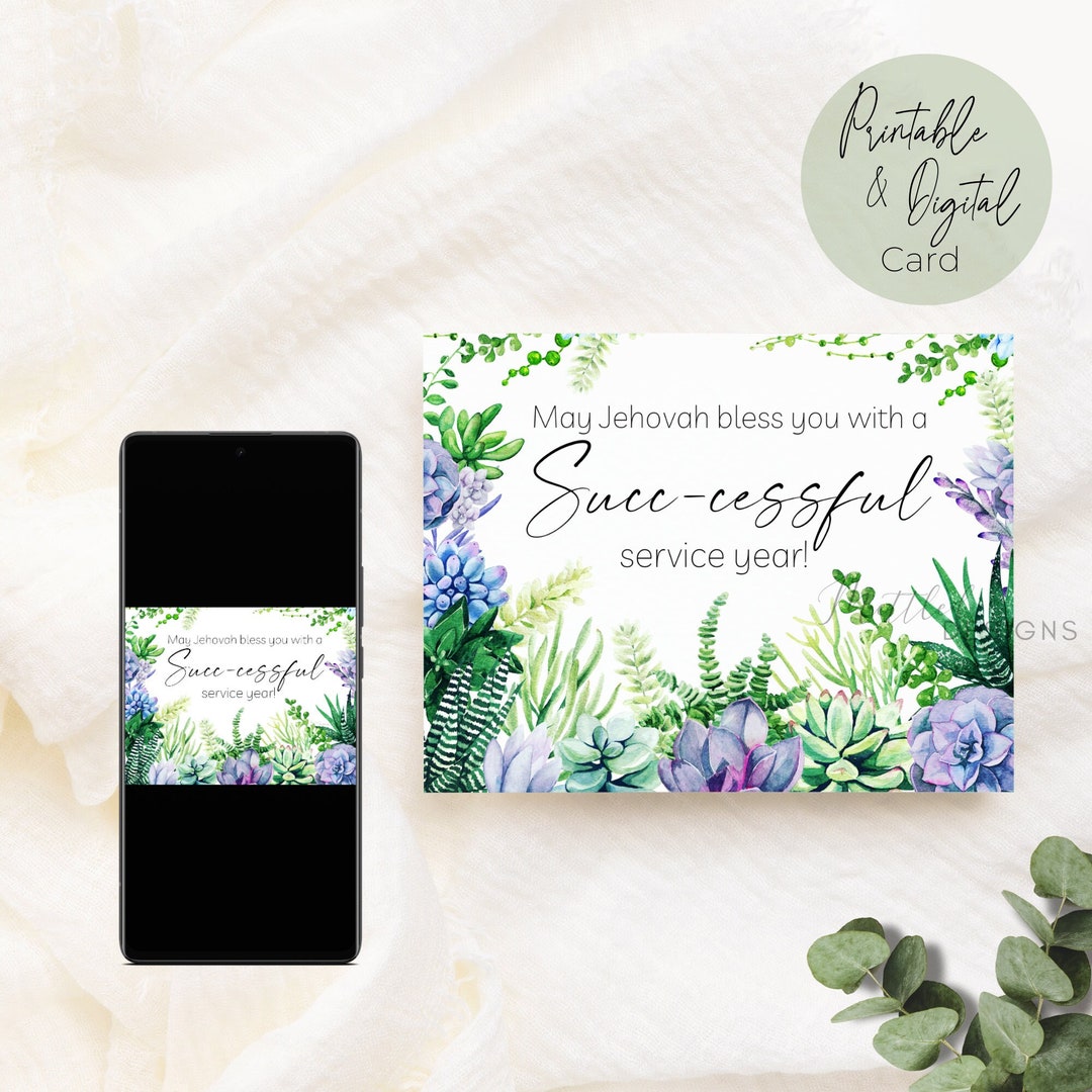 JW Pioneer Service Year Printable Greeting Card, Digital Download ...