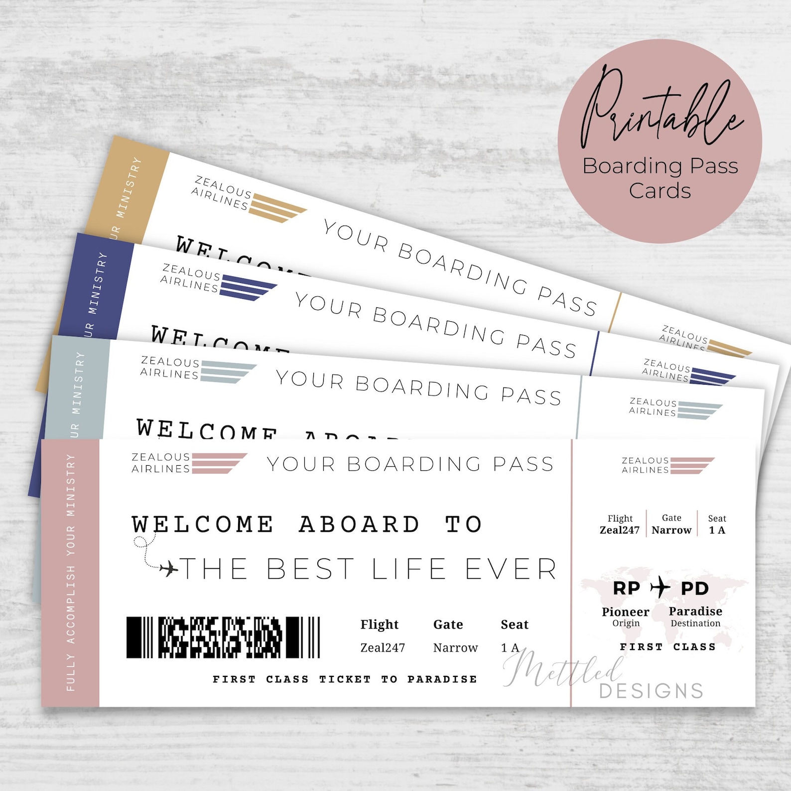 JW Best Life Ever Printable Boarding Pass Cards, Digital Download JW ...