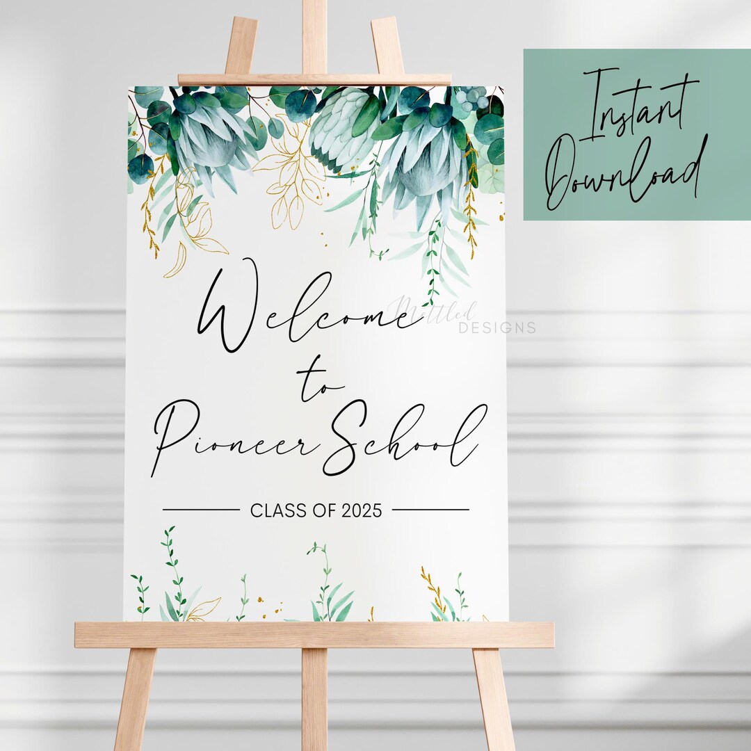 JW 2025 Pioneer School Welcome Sign, Gold Greenery Digital Download JW ...