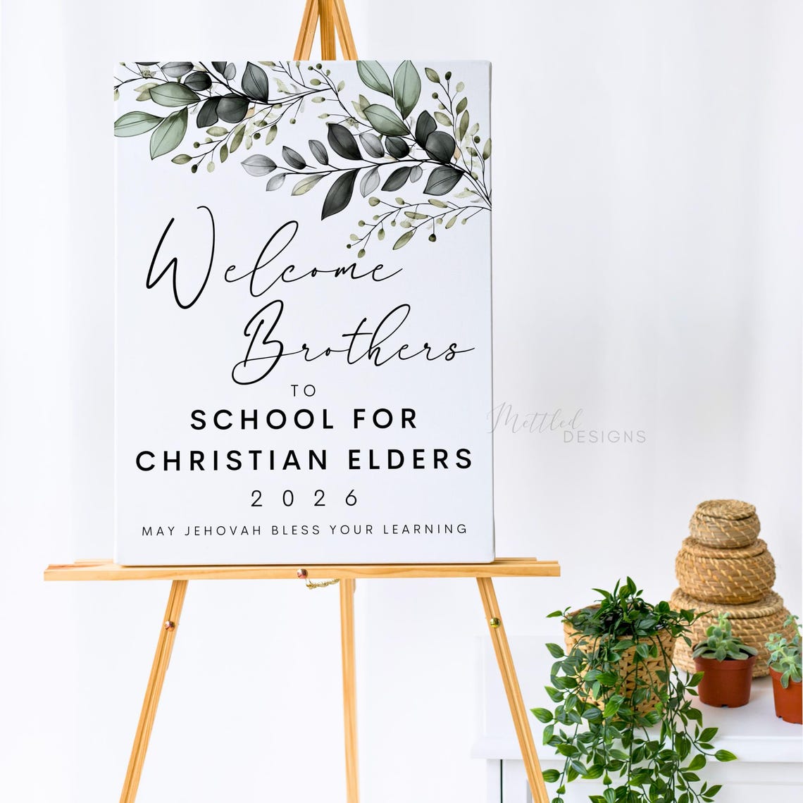 JW Elder School Welcome Sign, Greenery Digital Download JW Elders ...