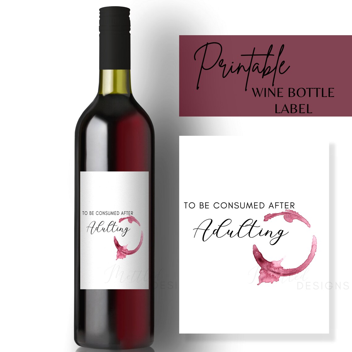 Printable Wine Bottle Label Printable Wine Gift Label | Etsy