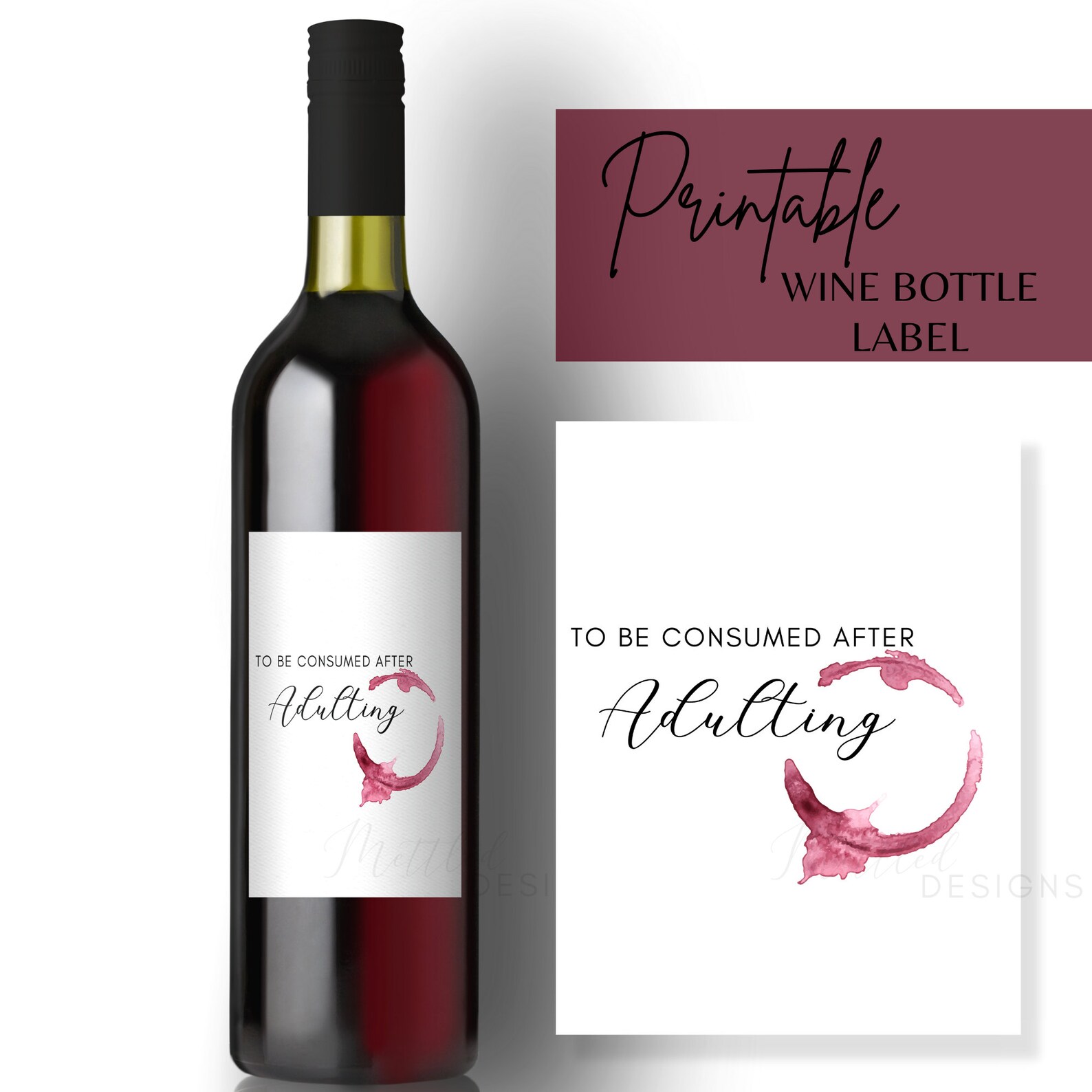 Printable Wine Bottle Label Printable Wine Gift Label | Etsy
