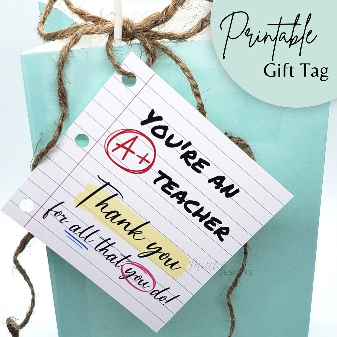 Printable Teacher Appreciation Gift Tags Instant Download - Etsy