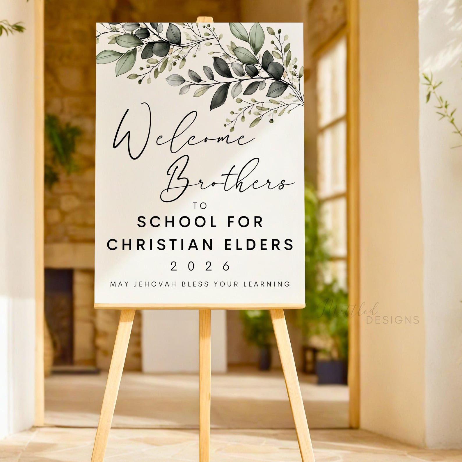 JW Elder School Welcome Sign, Greenery Digital Download JW Elders ...