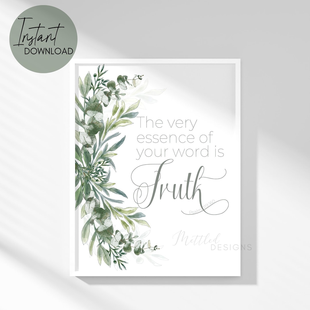 Psalm 119:160 Bible Verse Wall Art, the Very Essence of Your Word is ...