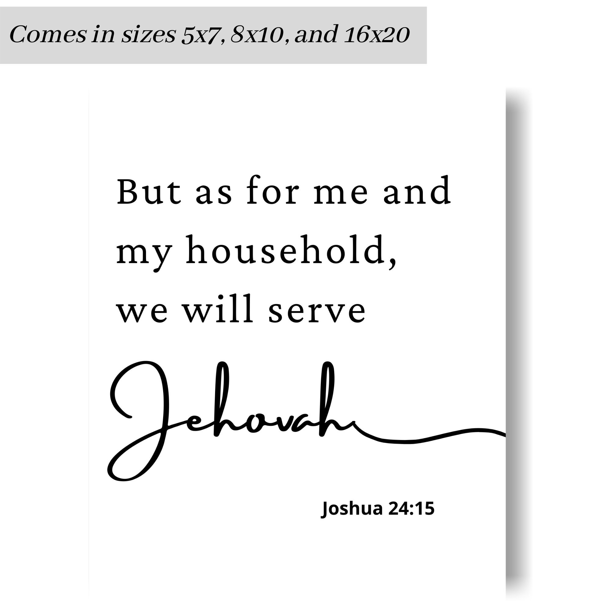 NWT Bible Verse Wall Art Joshua 24:15 Wall Art But As For Me | Etsy