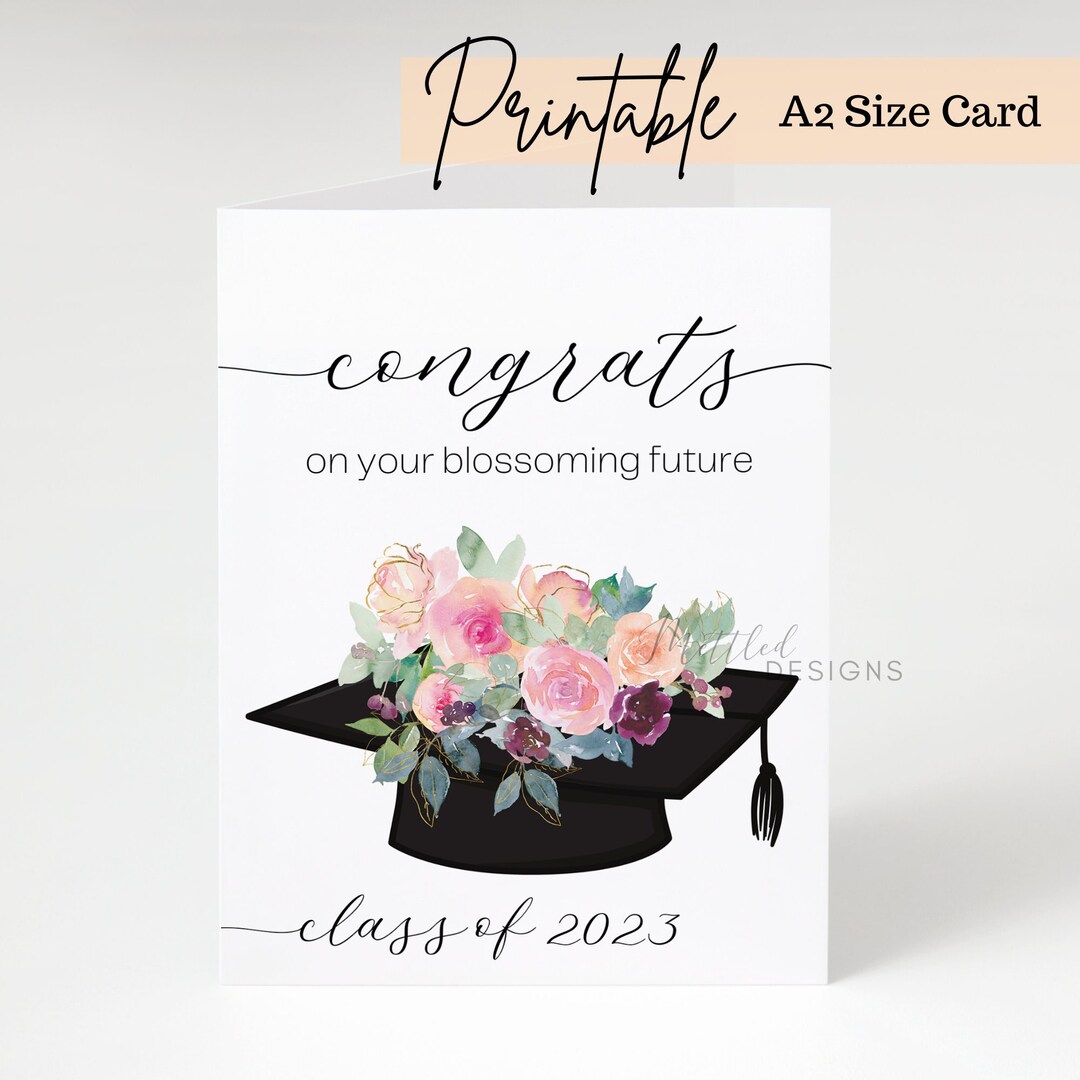 Printable Floral 2023 Graduation Greeting Cards, Digital Download Funny ...