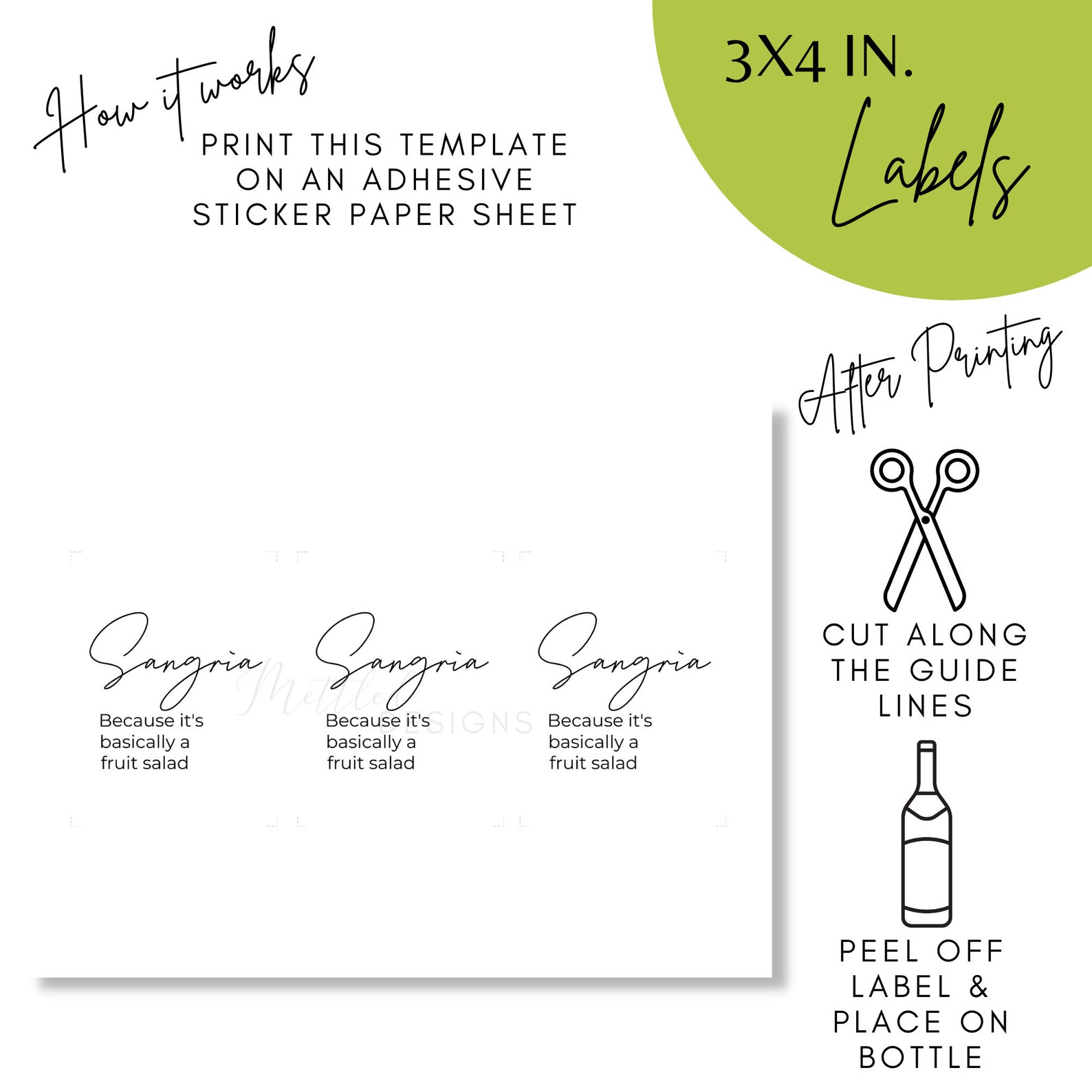 Printable Wine Bottle Label Printable Sangria Wine Gift Label - Etsy