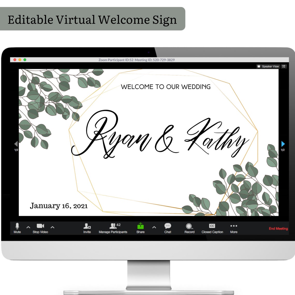 Editable Virtual Welcome Sign for Weddings Bridal Showers - Etsy