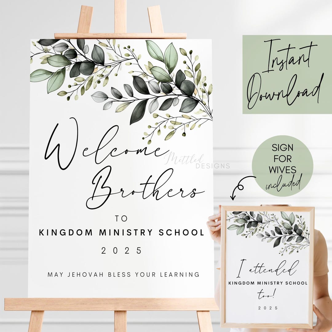 JW Elder KMS Welcome Sign, Greenery Digital Download JW Kingdom ...