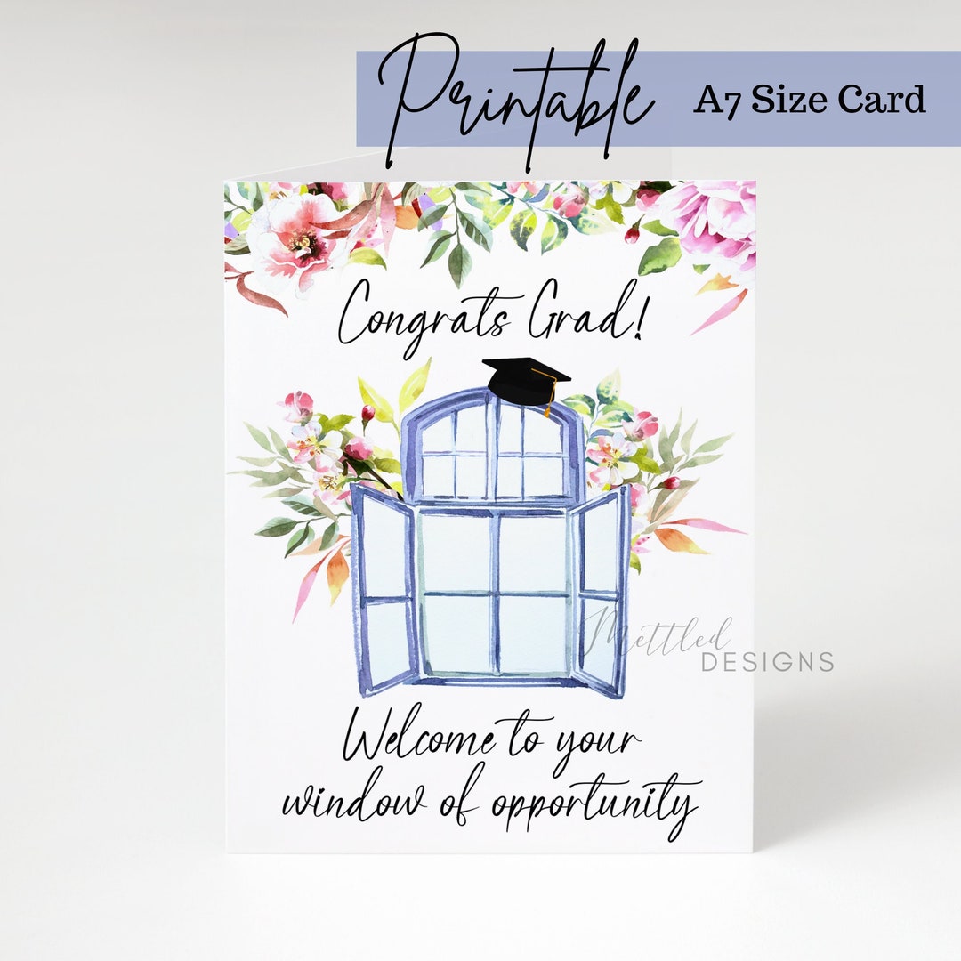 Printable Floral 2025 Graduation Greeting Cards, Digital Download 2025 ...