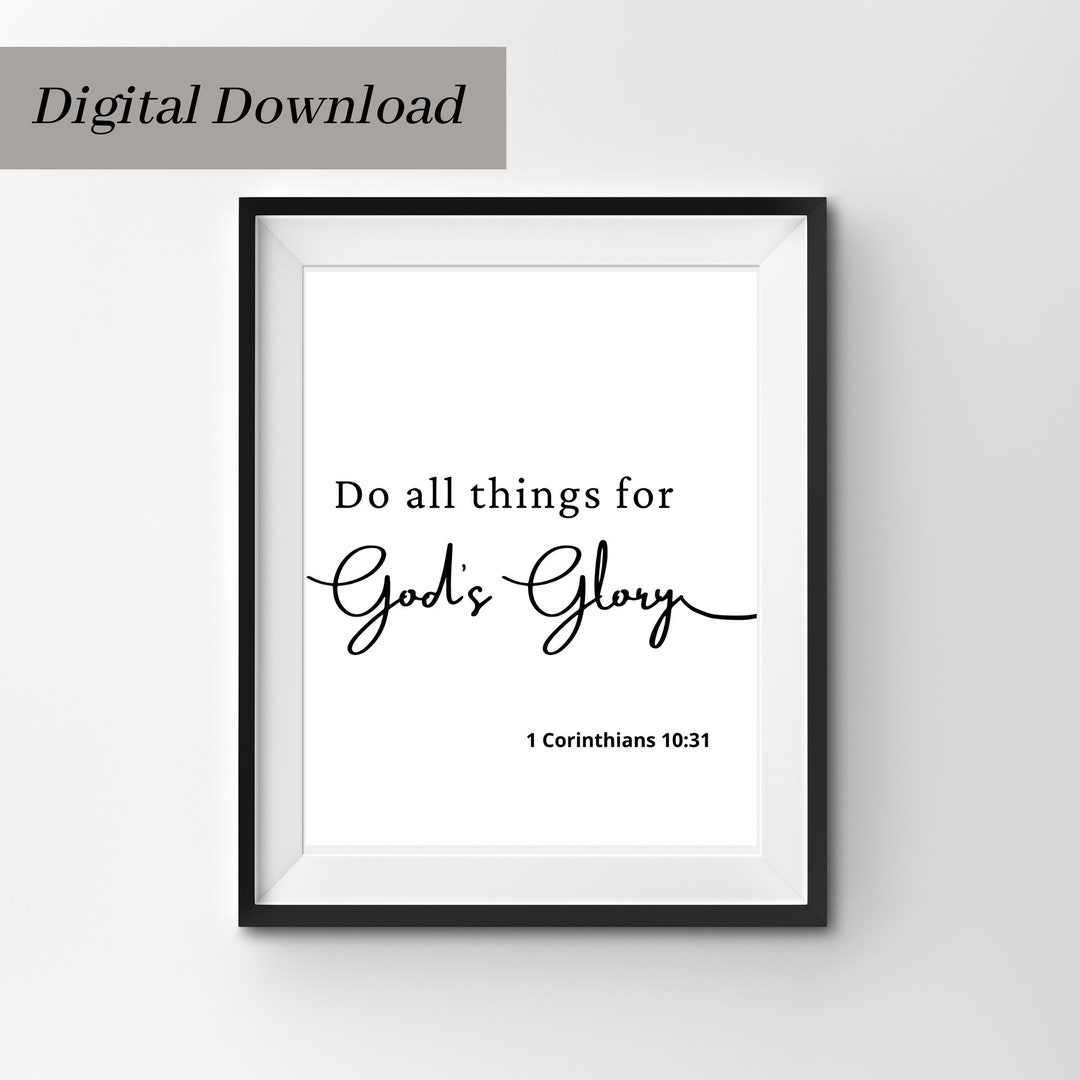 NWT Bible Verse Wall Art, 1 Corinthians 10:31 Wall Art, Scripture Wall ...