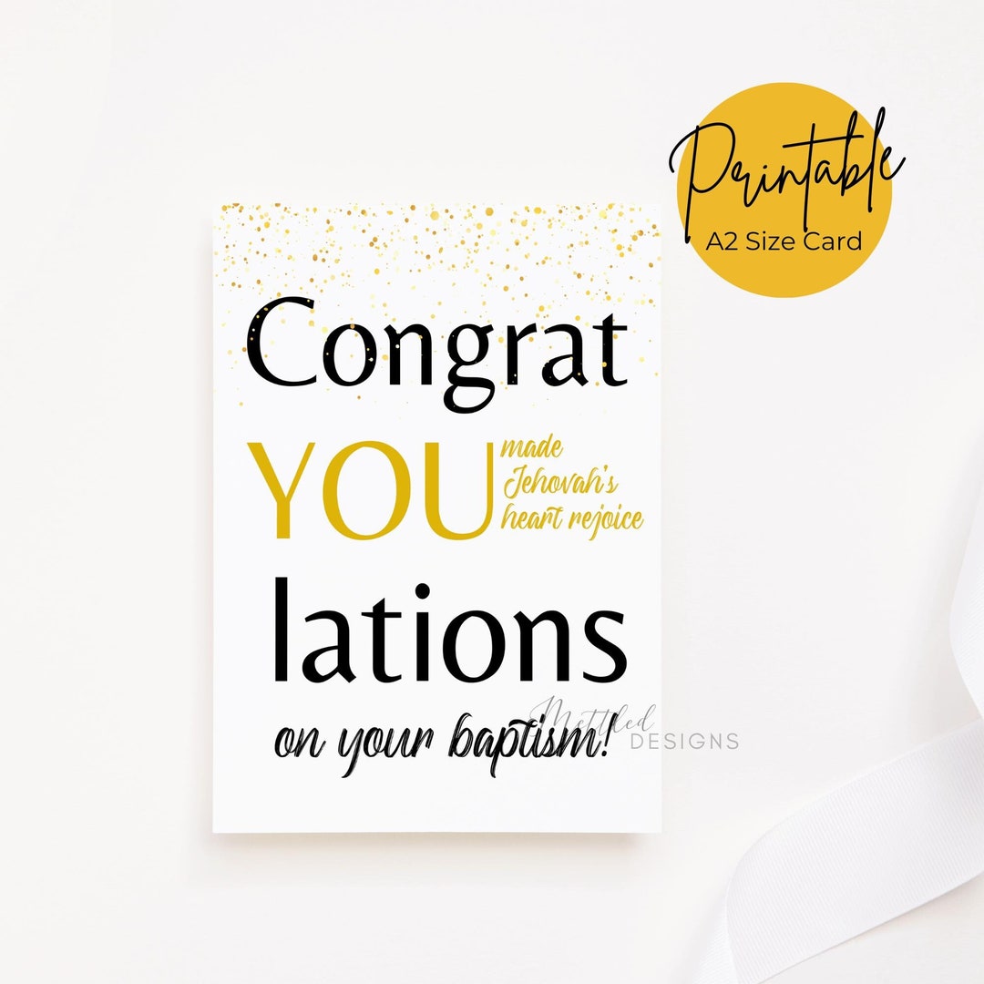 JW Baptism Congratulations Printable Greeting Card, Congratulations ...