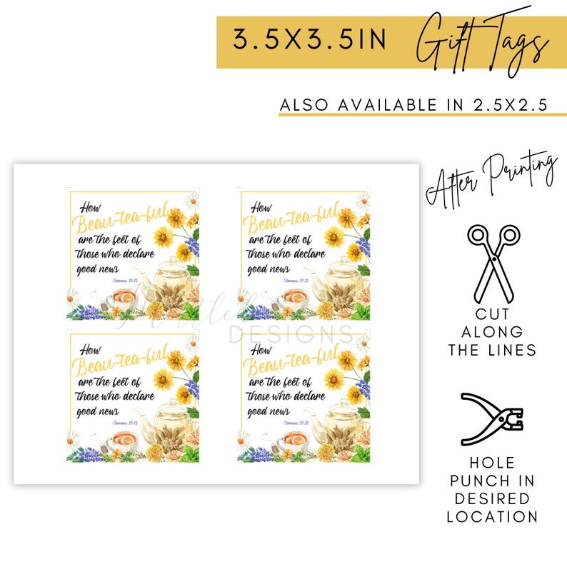 JW Pioneer Printable Gift Tags, Pioneer Tea Instant Download Gift Tags ...