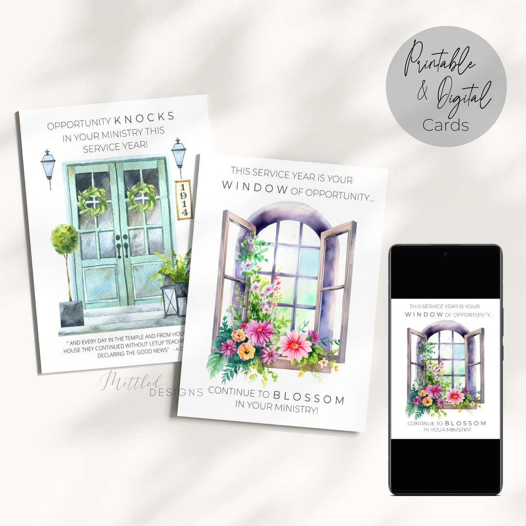 JW Pioneer Service Year Printable Greeting Card, Digital Download ...