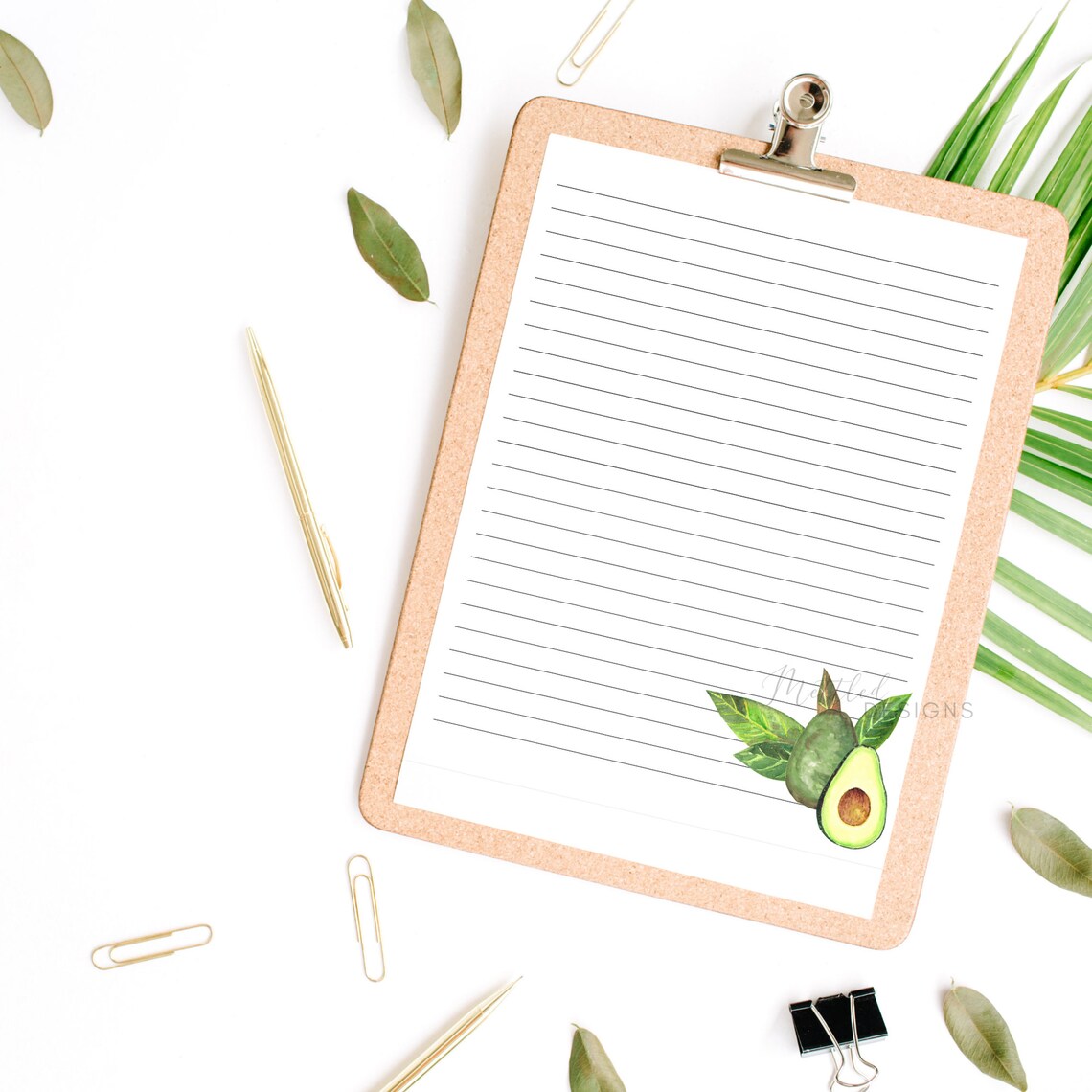 Lined Stationery, Foodie Letter Writing Stationery, Printable ...