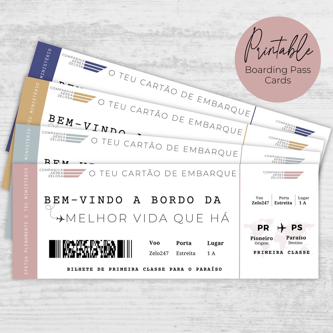 JW Portuguese Best Life Ever Printable Boarding Pass Cards, Português ...