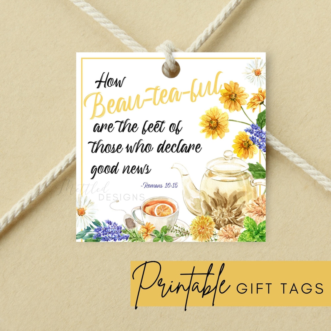 JW Pioneer Printable Gift Tags, Pioneer Tea Instant Download Gift Tags ...