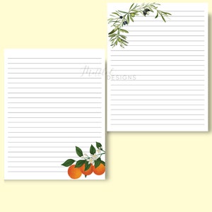 Lined Stationery, Foodie Letter Writing Stationery, Printable ...