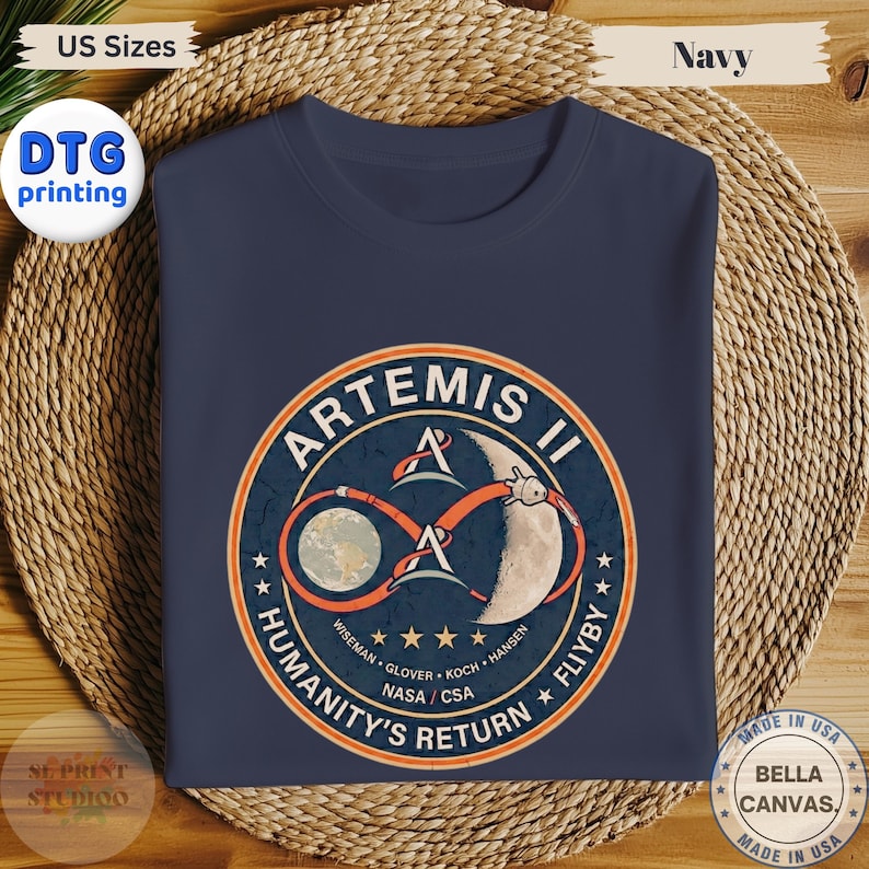 Artemis II Mission Shirt Space Exploration NASA Inspired Moon Landing ...