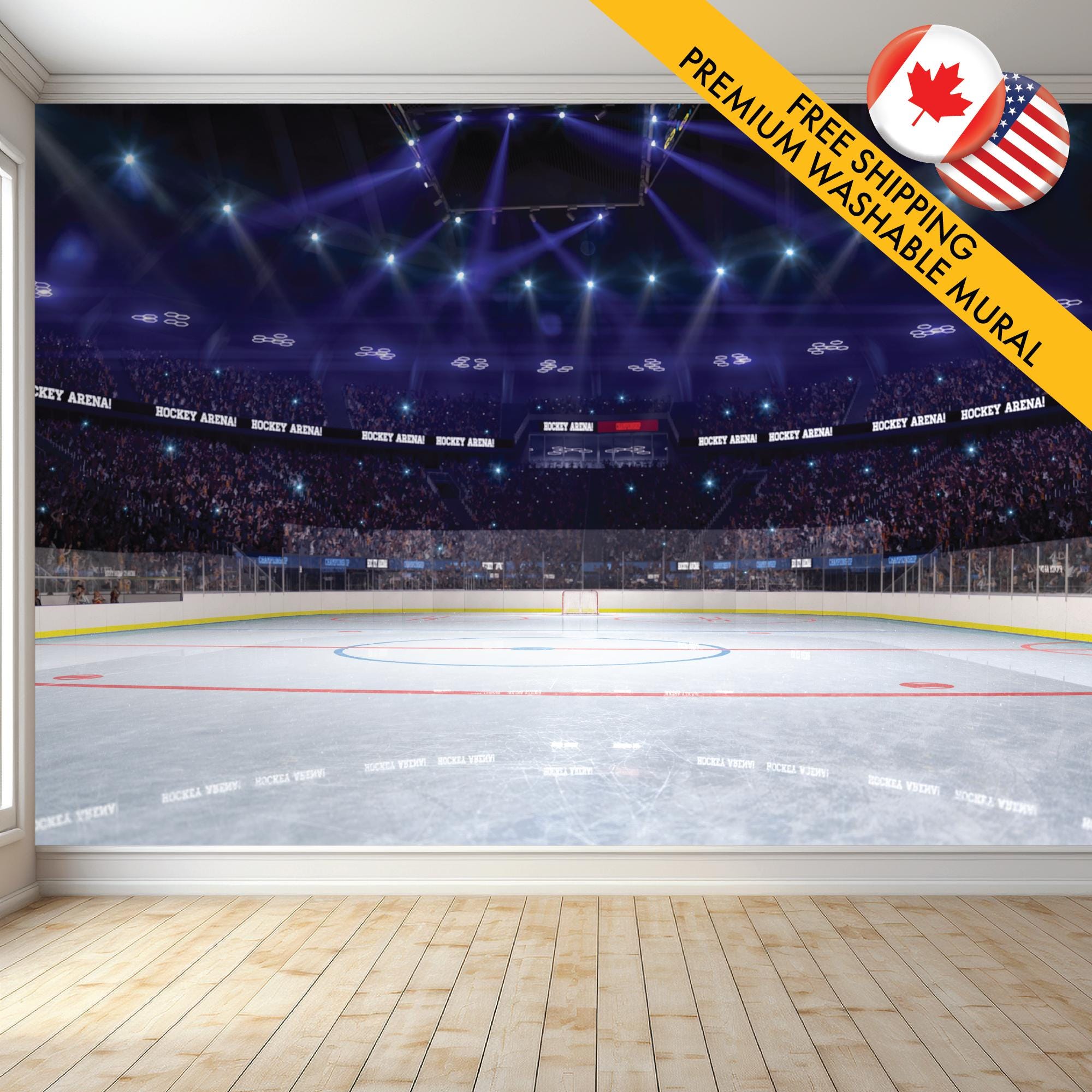 Hockey Arena Mural, Hockey Rink Mural, Hockey Wallpaper, Hockey Goal ...
