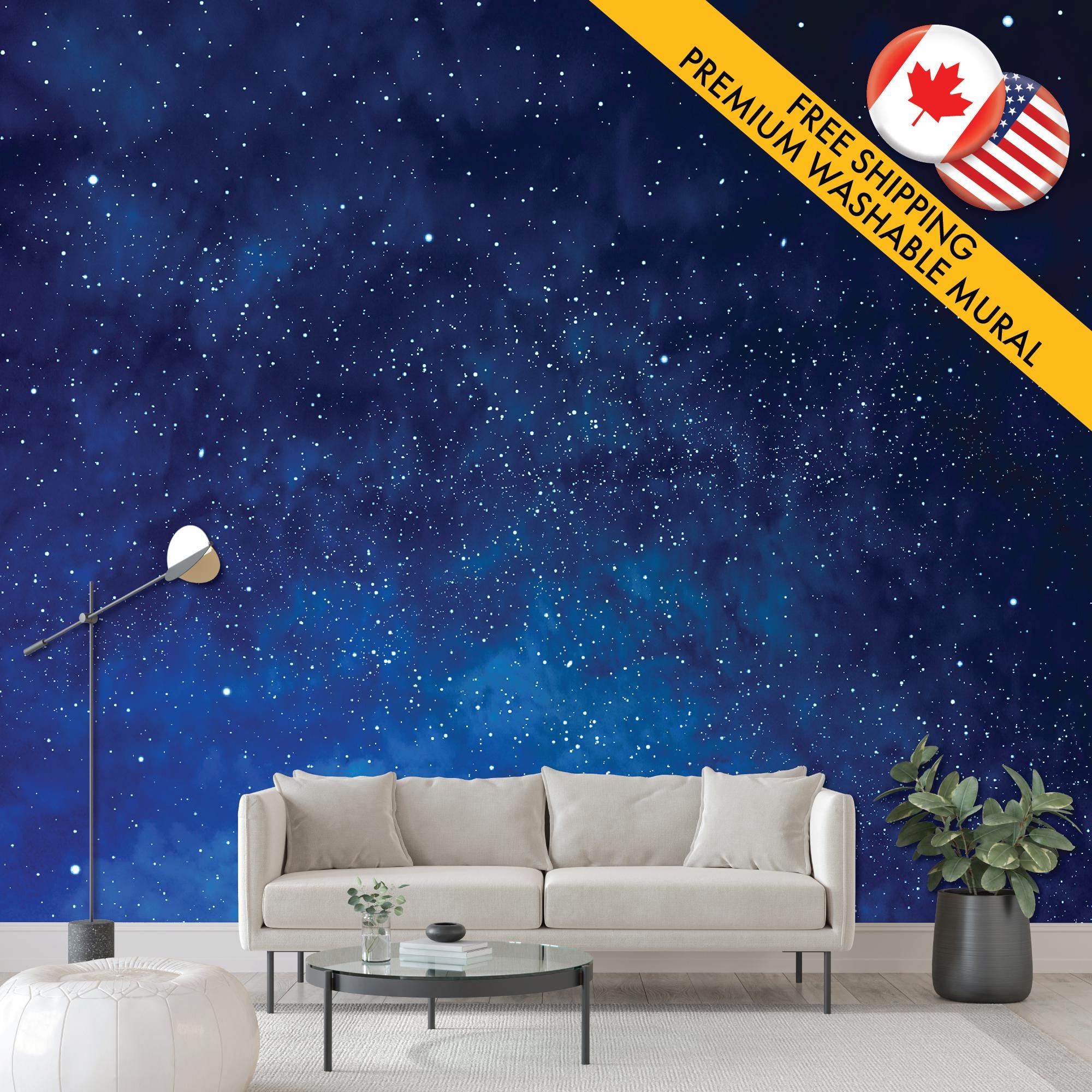 Starry Sky Wall Mural, Night Sky Mural, Stars Sky Mural, Space Stars ...