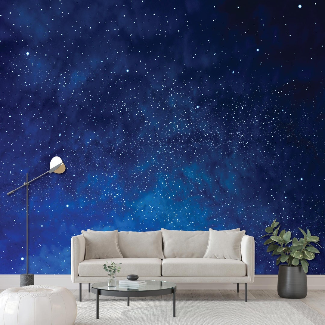 Starry Sky Wall Mural, Night Sky Mural, Stars Sky Mural, Space Stars ...