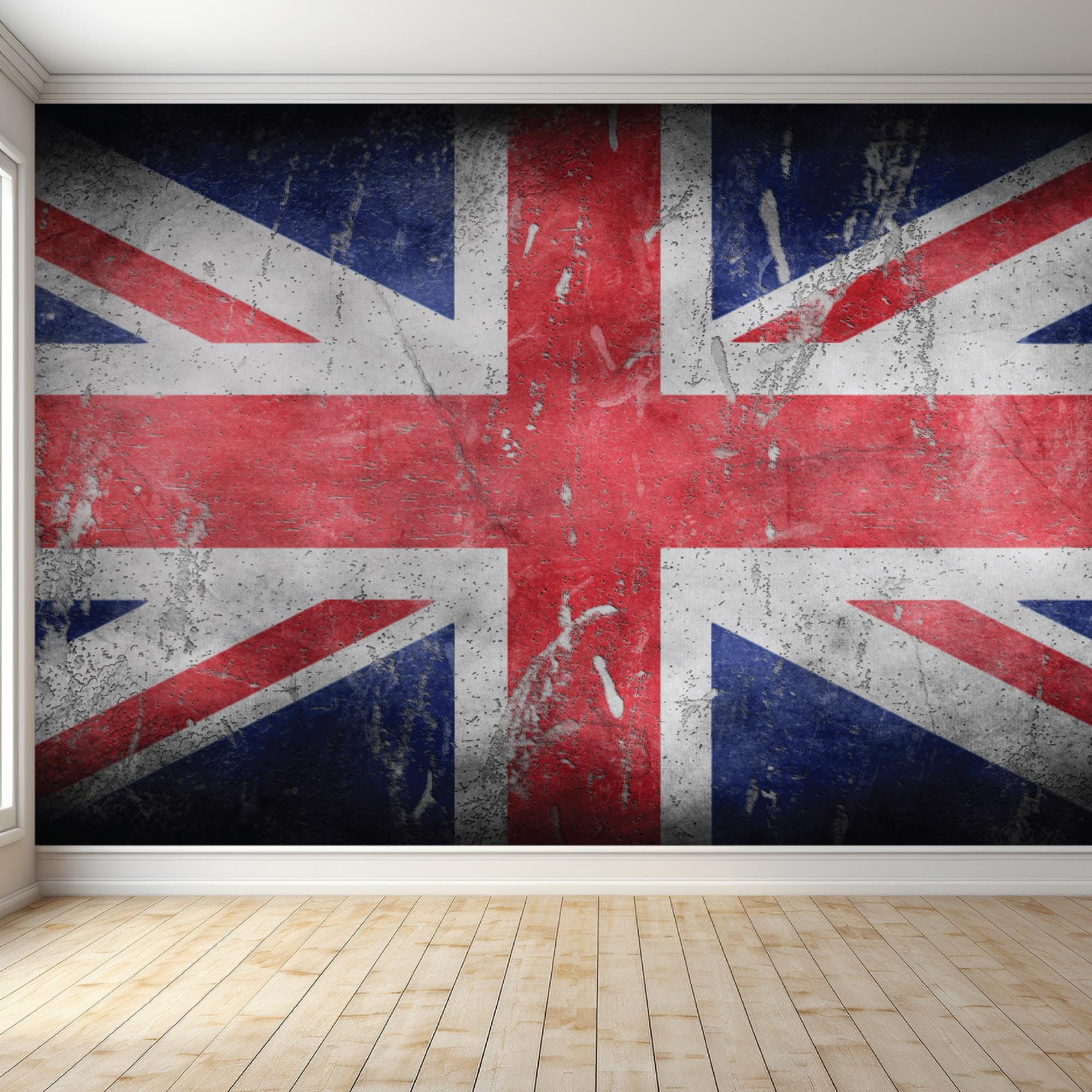 Union Jack Mural, British Flag Mural, Union Jack Wallpaper, British ...