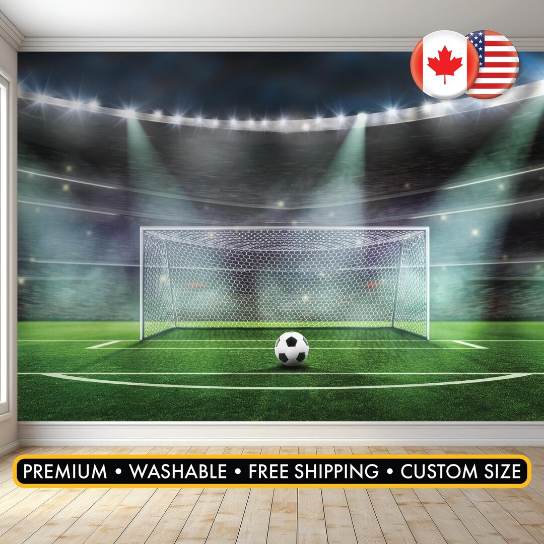 Soccer Stadium Wall Mural, Soccer Goal Mural, Soccer Wallpaper, Soccer ...