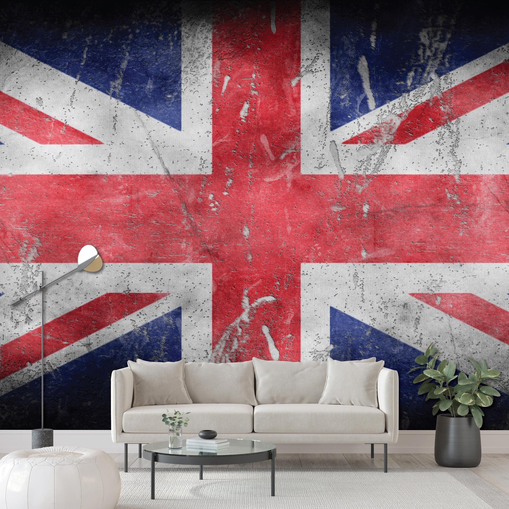 Union Jack Mural, British Flag Mural, Union Jack Wallpaper, British ...