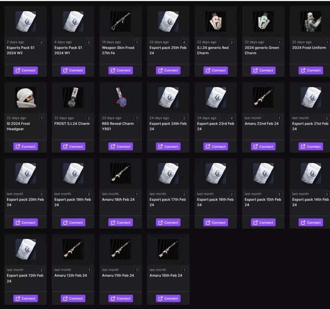 Rainbow Six R6S : 8 Esport Packs invitational 2024 Items Twitch Drop - Etsy