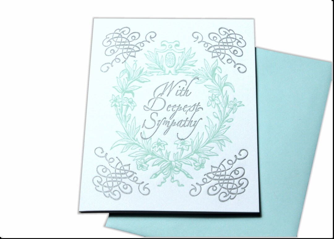 Blank Sympathy Card, Letterpress Greeting Cards, Condolence Card ...