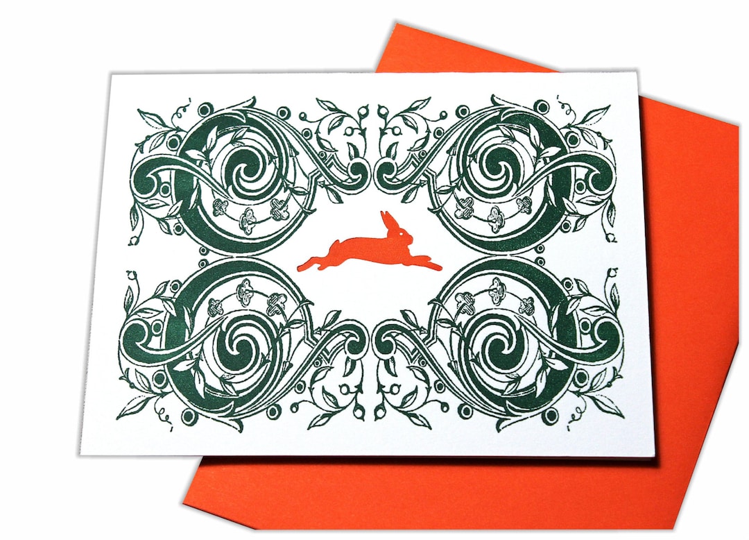 Hoppity Hoppity Hop Bunny Rabbit Letterpress Card - Etsy