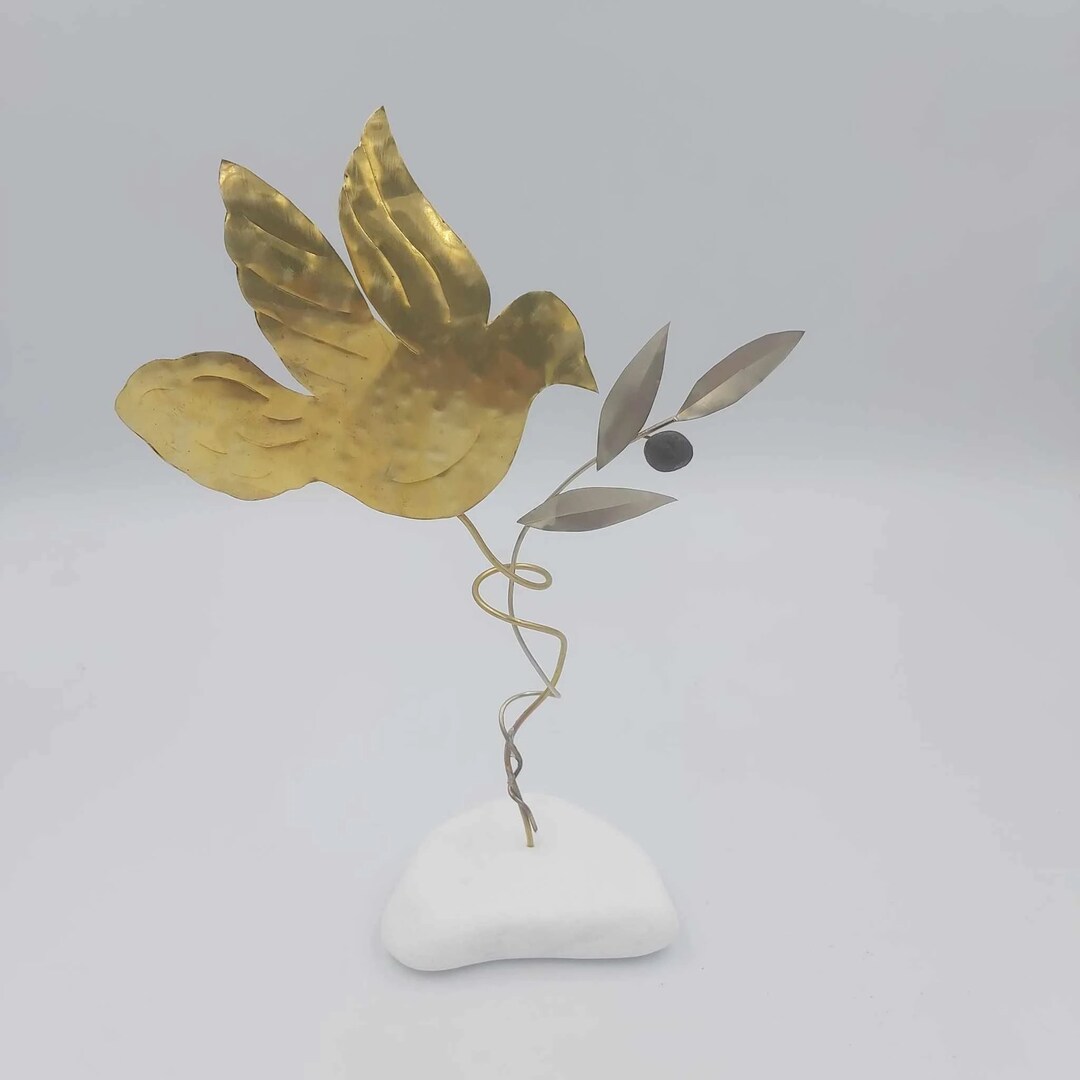 HANDMADE BRONZE DOVE, Elegant Bird Statue, Peace Symbol Art, Bronze ...