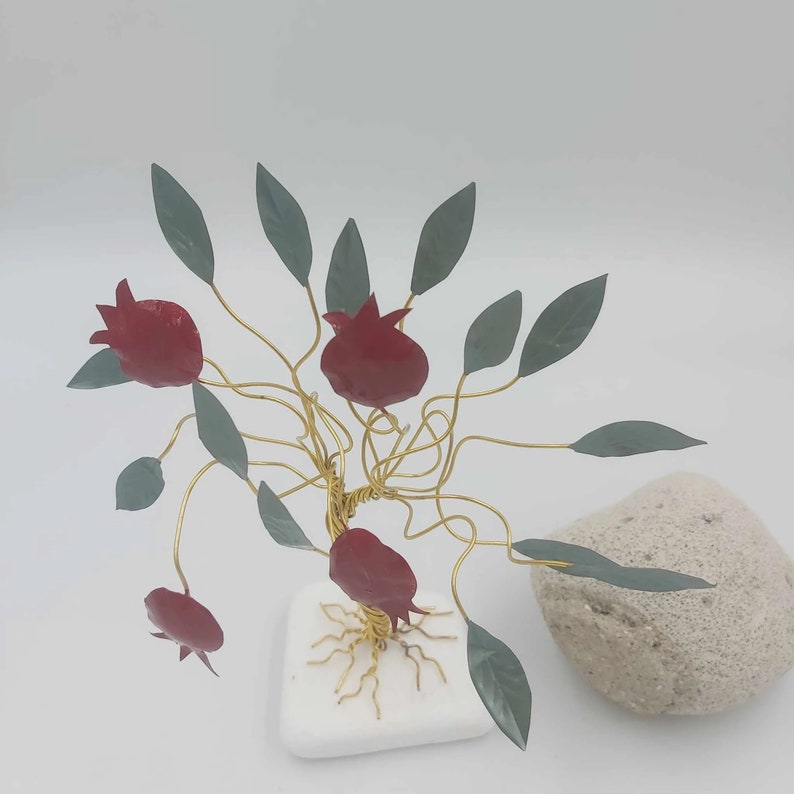 GREEK MADE SCULPTURE, Greek Artisan Décor, Pomegranate Tree, Prosperity ...