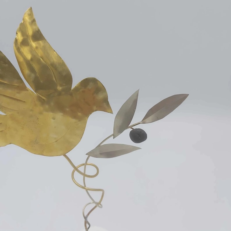 HANDMADE BRONZE DOVE, Elegant Bird Statue, Peace Symbol Art, Bronze ...