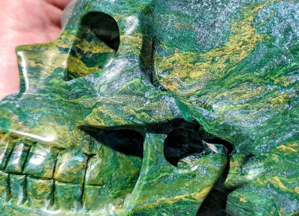 African Verdite Crystal Skull Large 2.8 Pounds 5 - Etsy