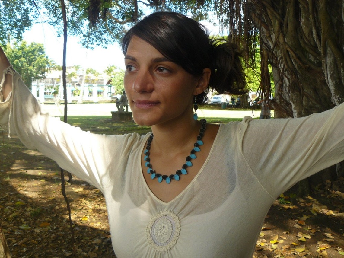 Velvet Blue Ocean Set With Rare Mgambo Seeds velvet Jewelry | Etsy