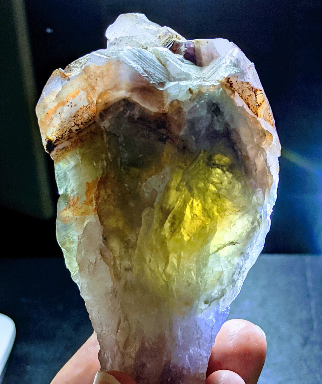 HUGE EMERALD Auralite 23 Crystal Wand World Class Green Purple Amethyst ...