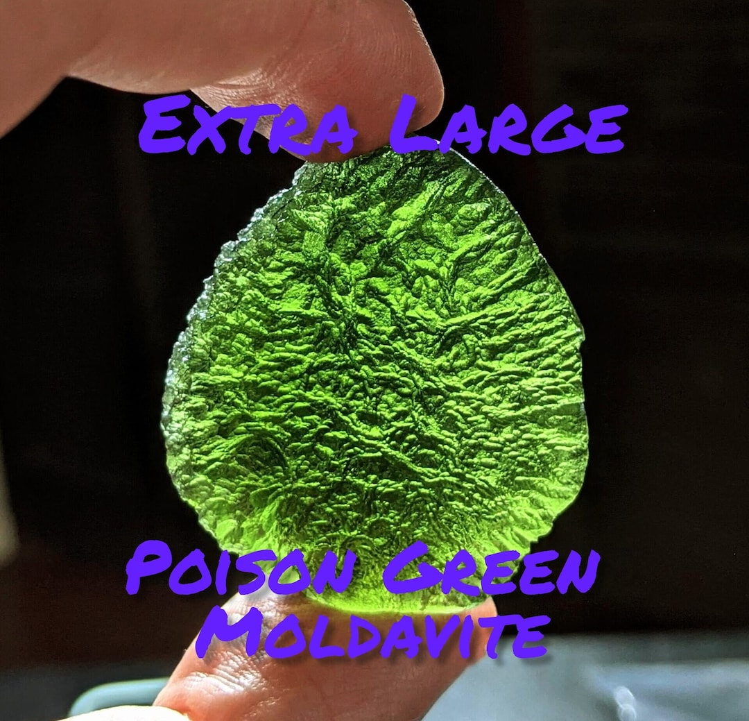 POISON GREEN MOLDAVITE Crystal Huge Neon Crystal 29 Grams World Class ...