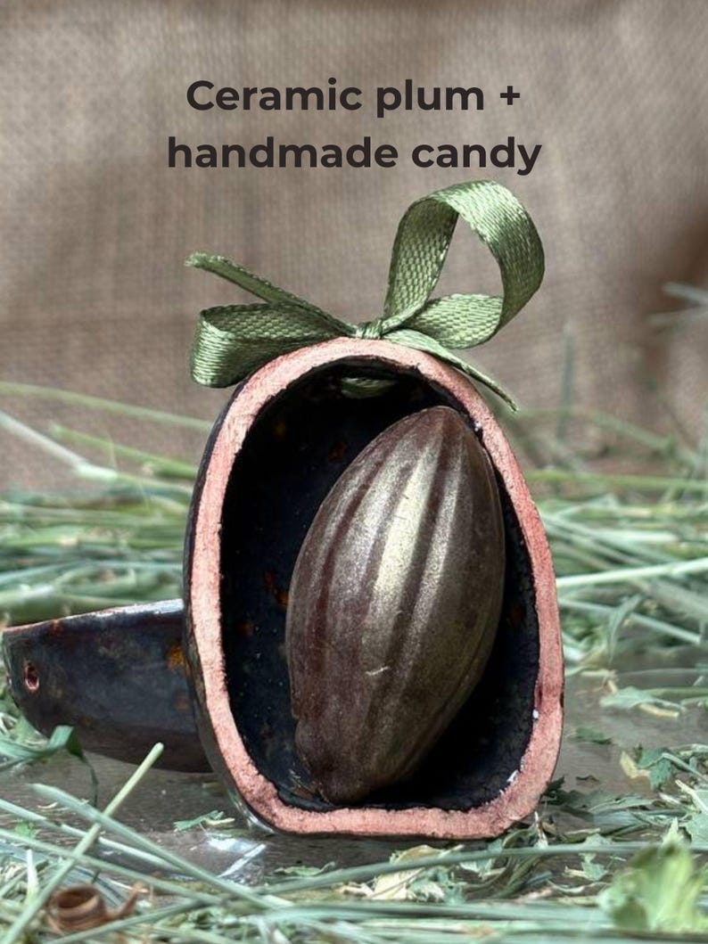 Kankhveta, Candy in Ceramic Plum, Handmade Chocolate, Gift ...