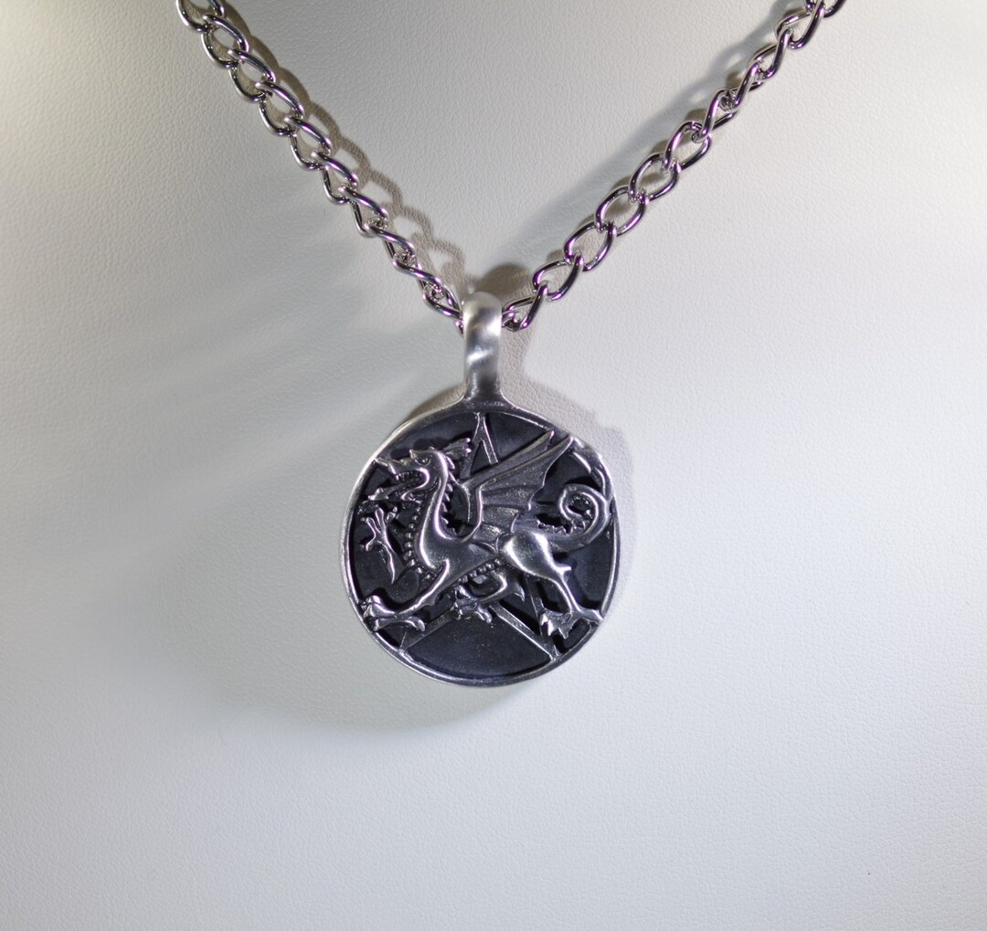 Pewter Dragon Pendant on Stainless Steel Necklace UNISEX 3 Lengths - Etsy