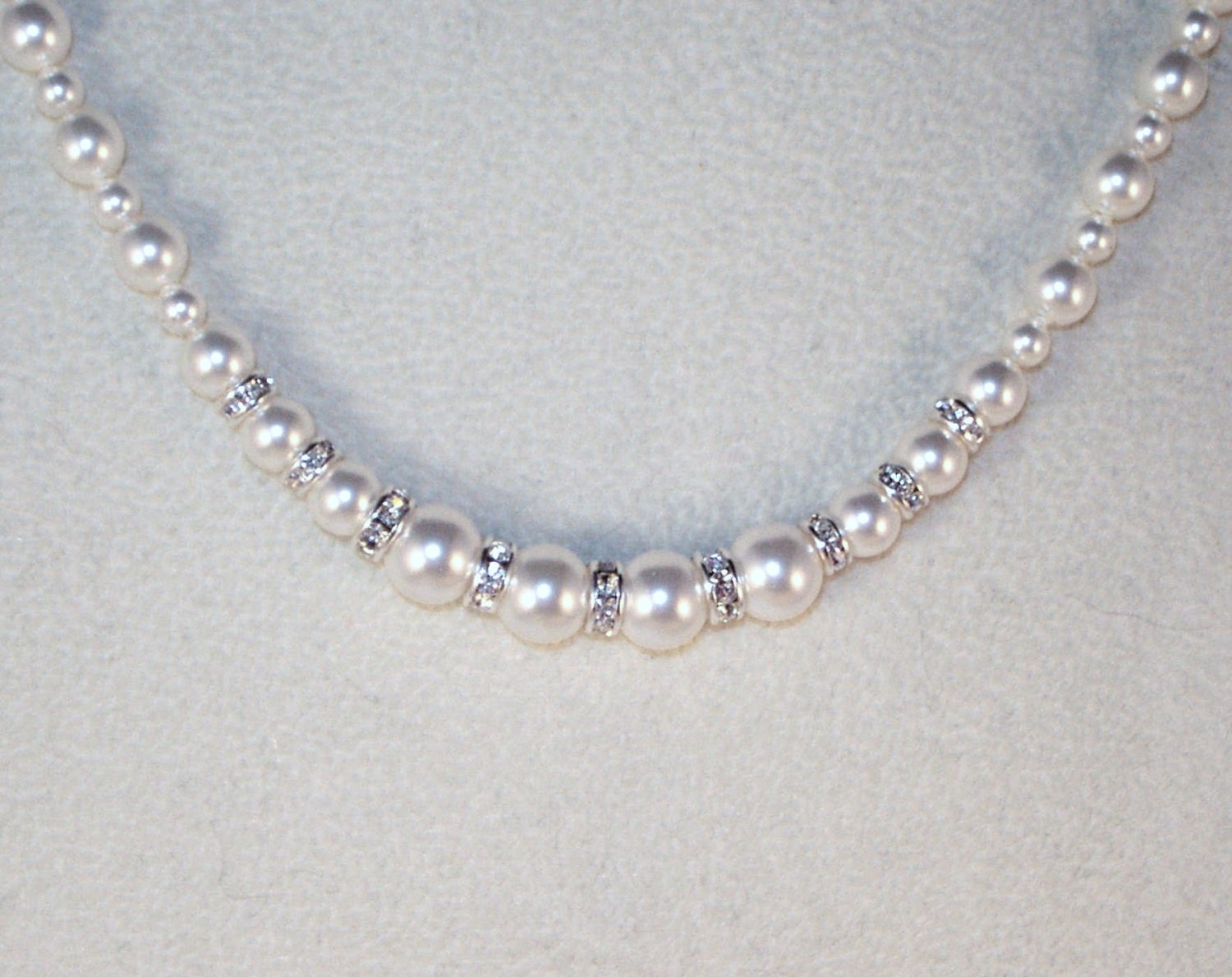 Swarovski Pearls & Crystals Bridal Necklace - Shown in SWAROVSKI WHITE ...