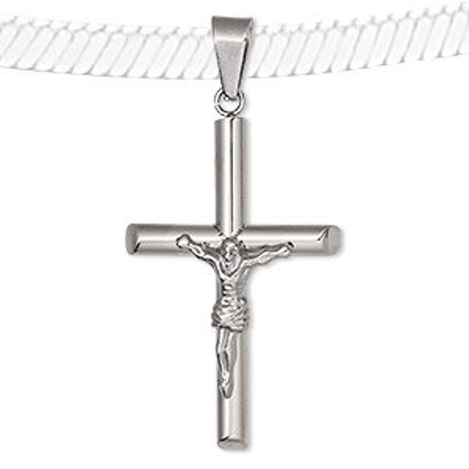 Stainless Steel Crucifix Pendant on Steel Necklace - UNISEX - Three ...