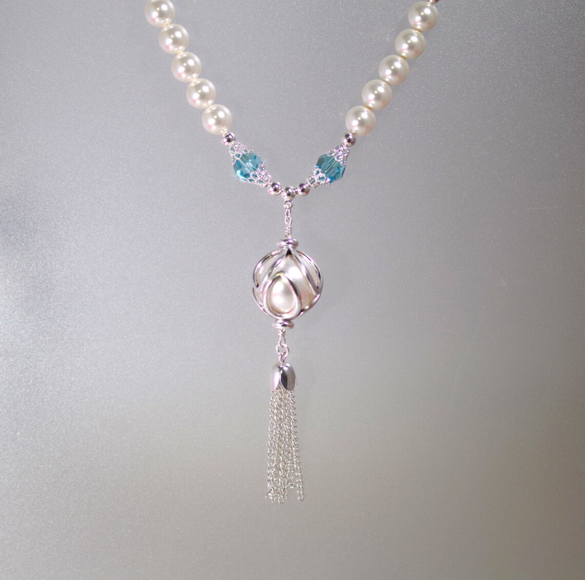 Swarovski Pearl & Crystal Bridal Necklace Bride Bridesmaid | Etsy