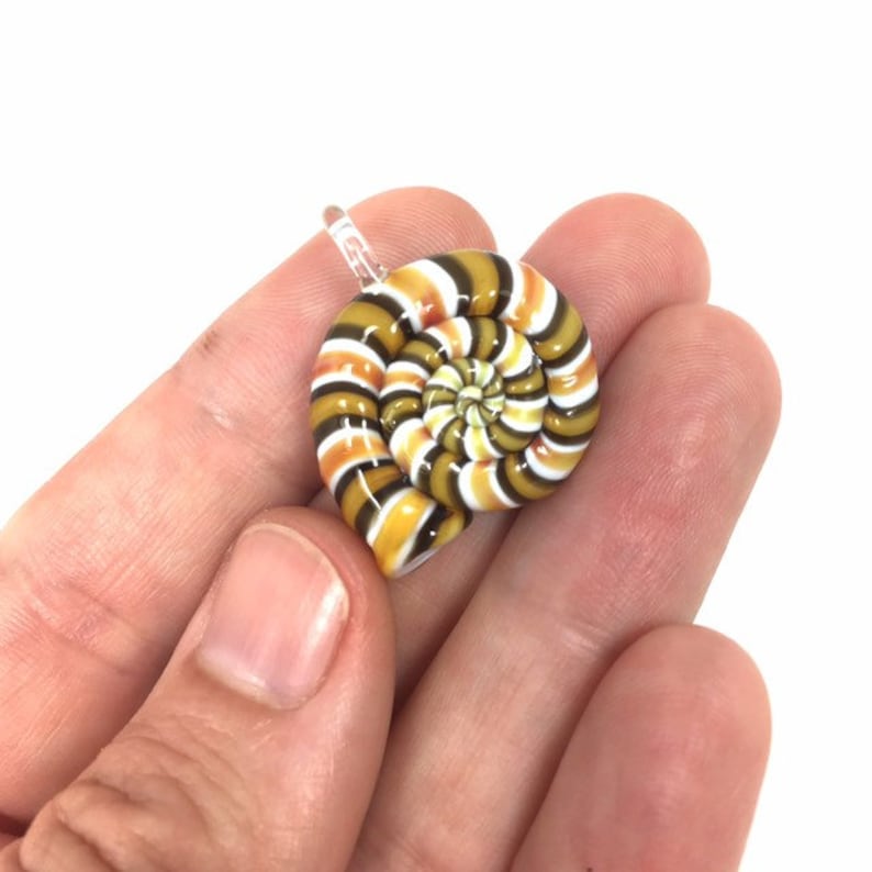 Glass Snail Shell Pendant Necklace - Etsy