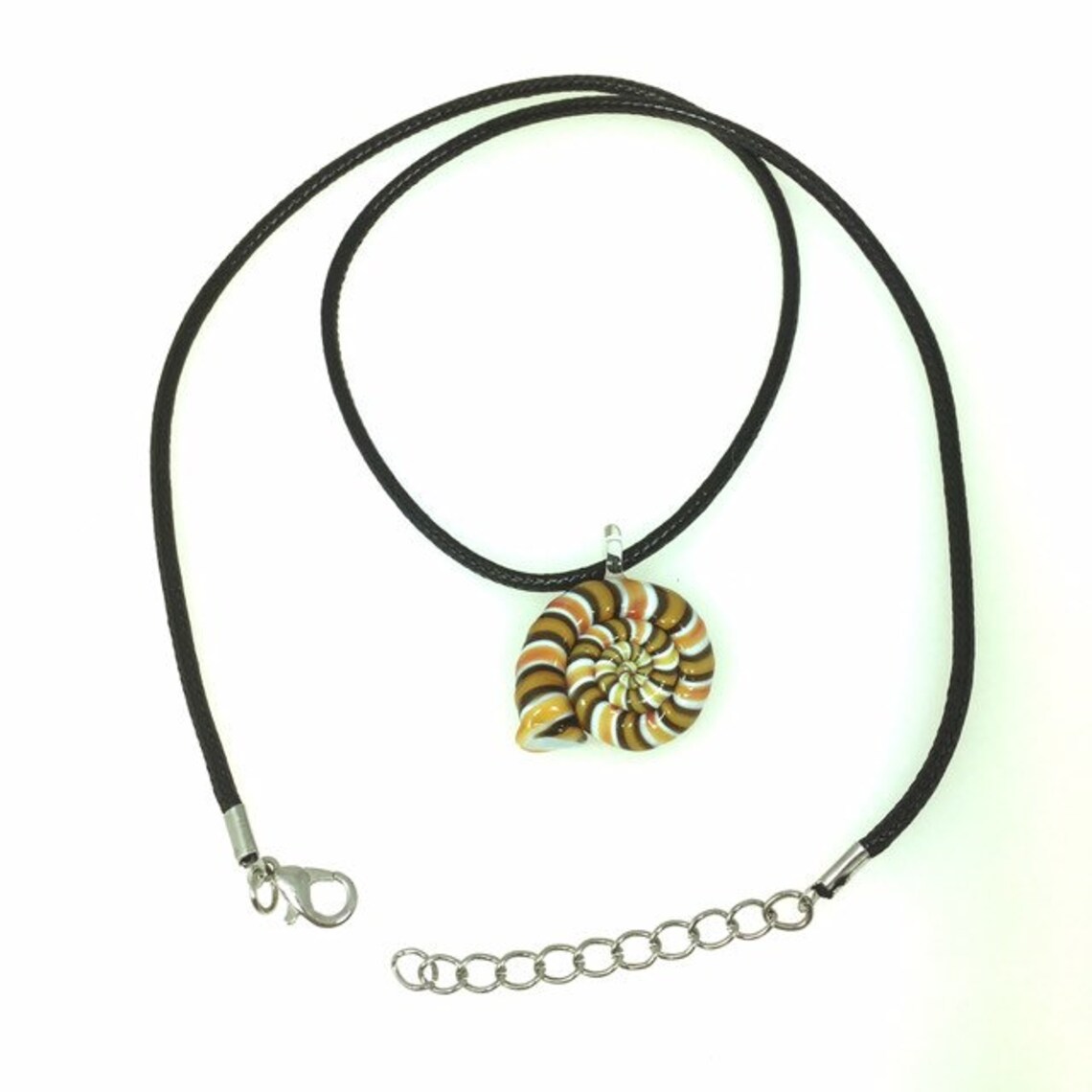 Glass Snail Shell Pendant Necklace | Etsy