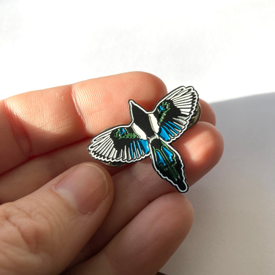 Magpie Lapel Pin - Etsy