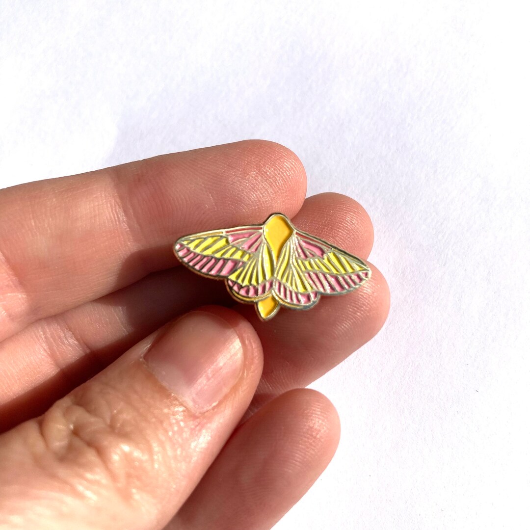 Rosy Maple Moth Lapel Pin - Etsy