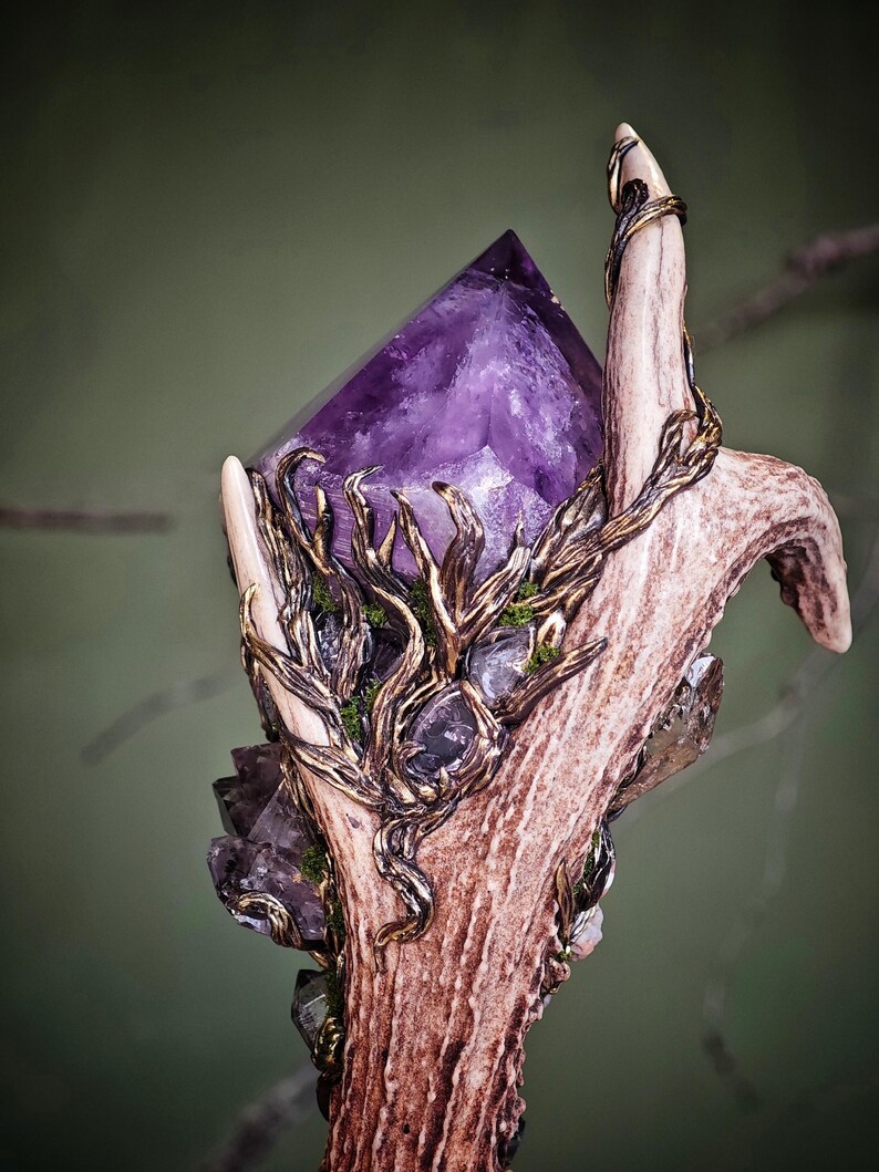 Amethyst Crystal Antler Wand 24 Cm Large Wand One of a Kind for Energy ...